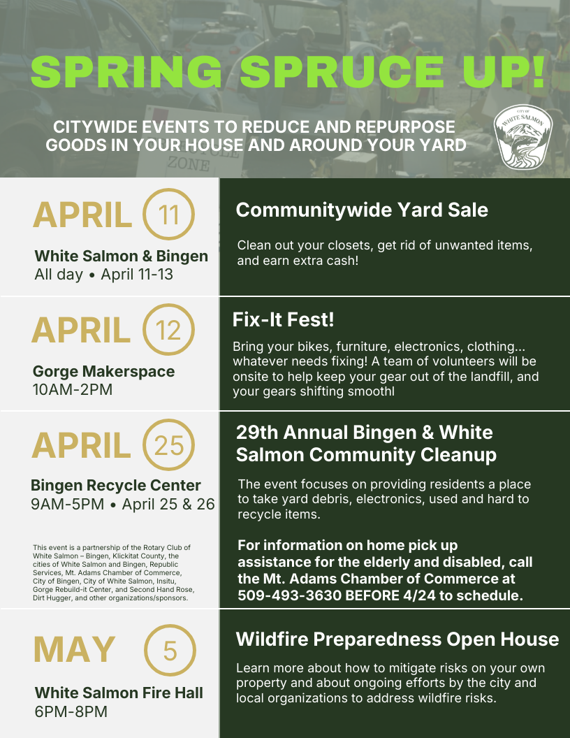 April is Spring Cleaning Month in White Salmon! | White Salmon Washington